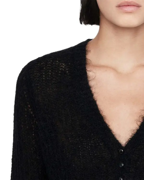 ALLSAINTS Mabel V-neck Cropped Cardigan - Black