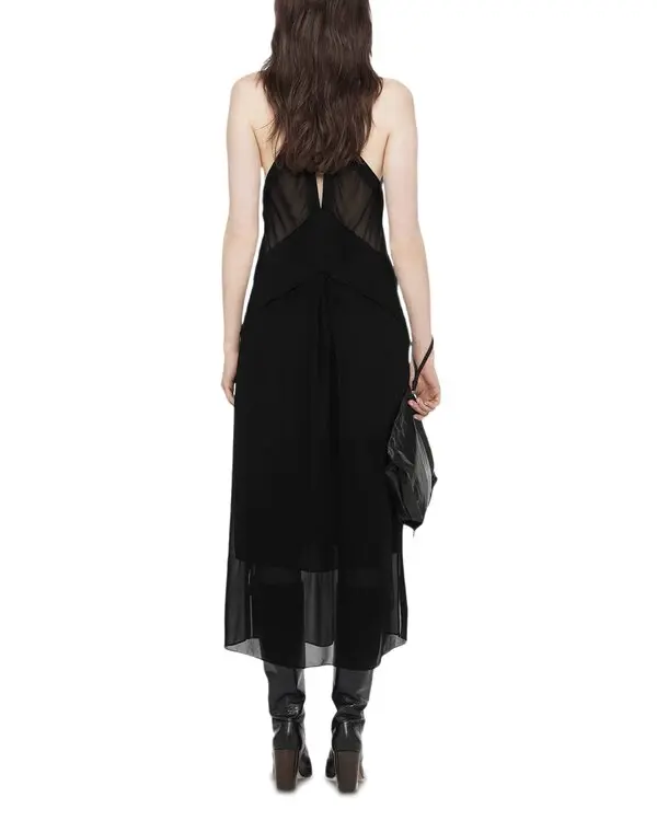ALLSAINTS Fawn Pleated Midi Dress - Black