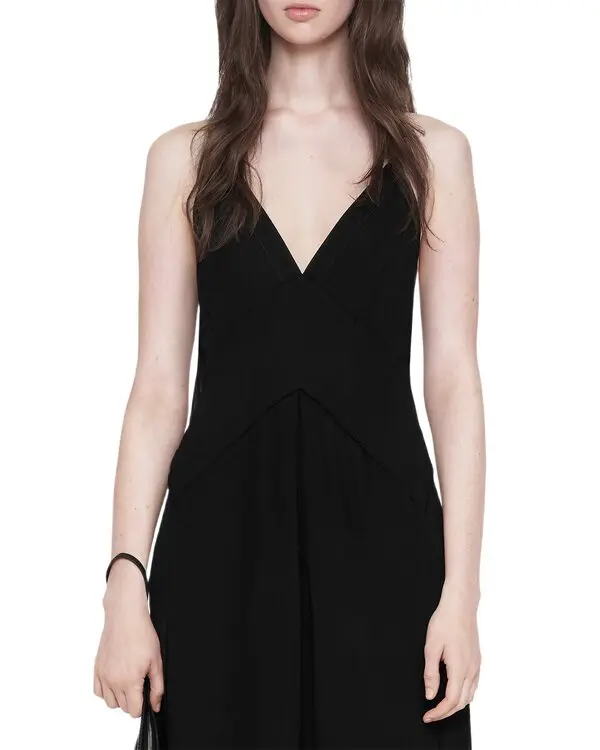 ALLSAINTS Fawn Pleated Midi Dress - Black