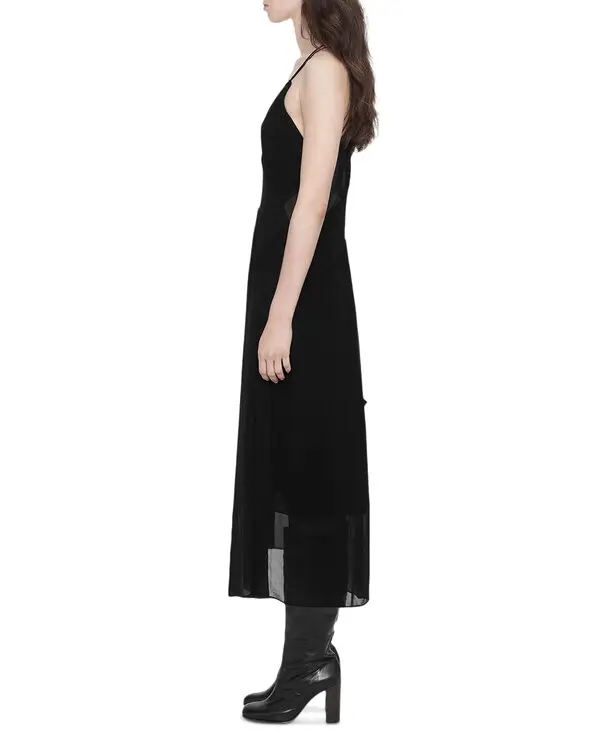 ALLSAINTS Fawn Pleated Midi Dress - Black