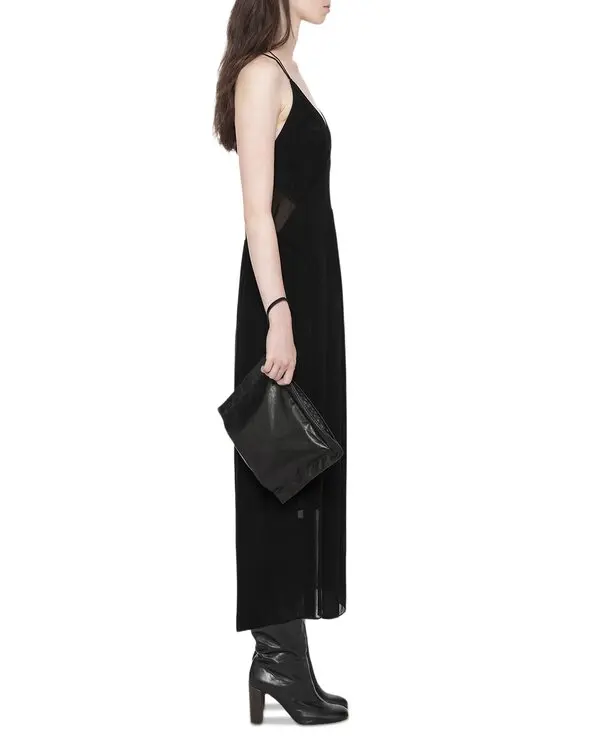 ALLSAINTS Fawn Pleated Midi Dress - Black
