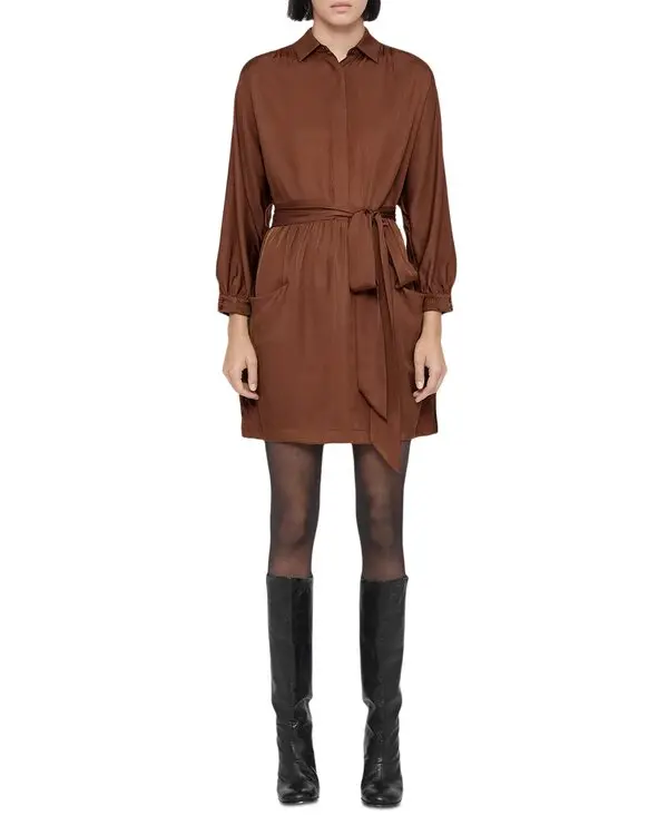ALLSAINTS Noora Belted Shirt Dress