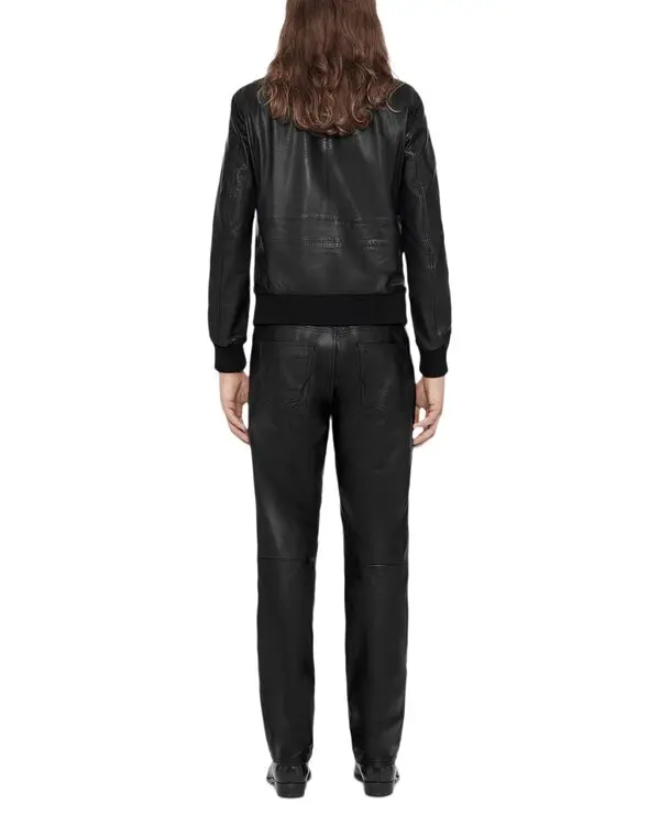 ALLSAINTS Hiro Bomber Zip Leather Jacket