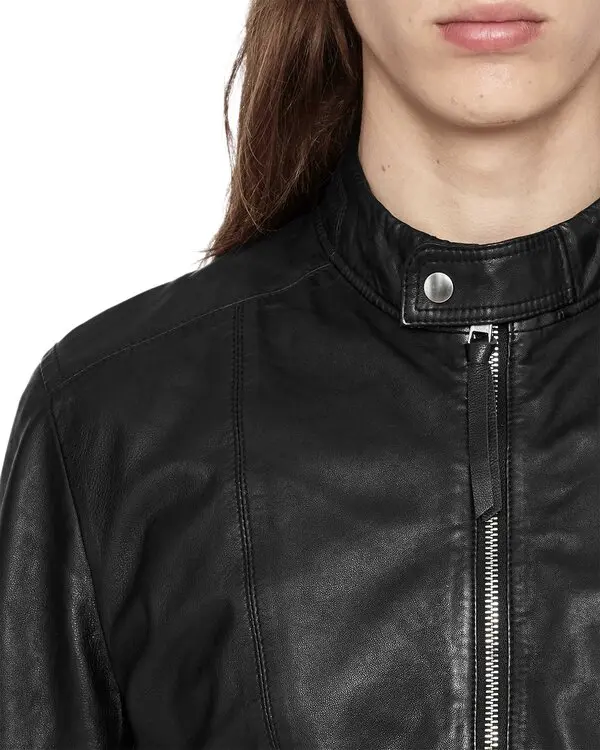ALLSAINTS Hiro Bomber Zip Leather Jacket