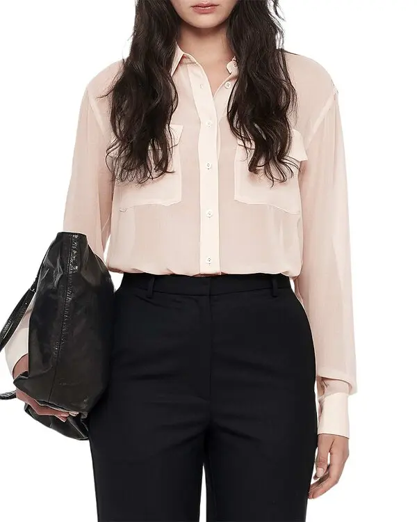 ALLSAINTS Maven Sheer Military Shirt - Sheer Oyster White