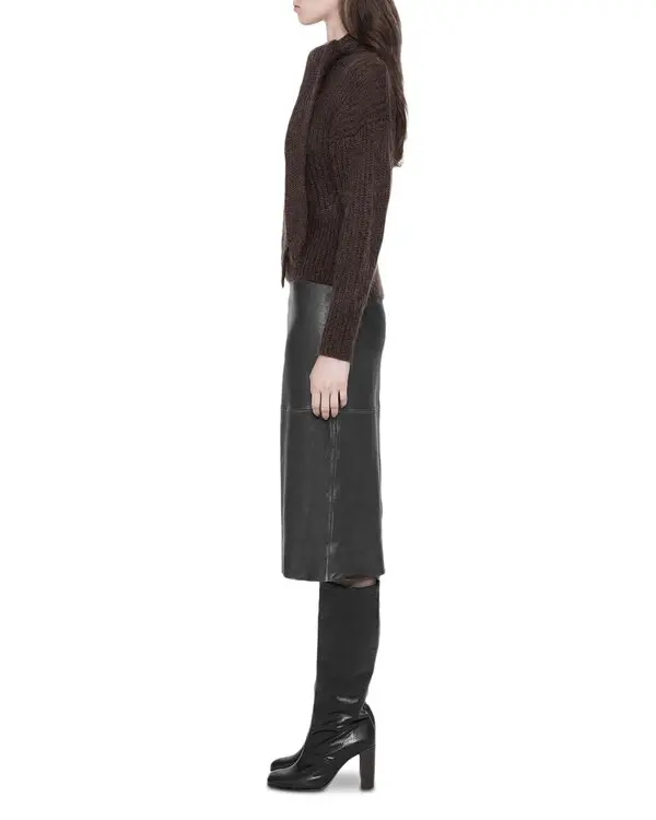 ALLSAINTS Olivia Leather Midi Skirt
