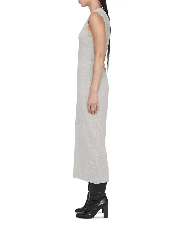 ALLSAINTS Ilia Twist Back Midi Dress - Grey Marl
