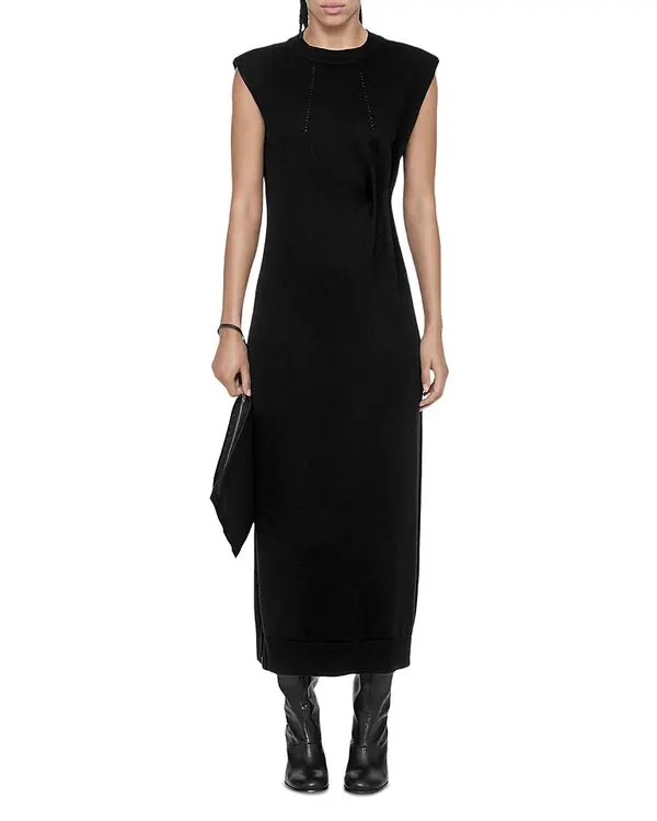 ALLSAINTS Kayla Merino Wool Midi Dress - Black