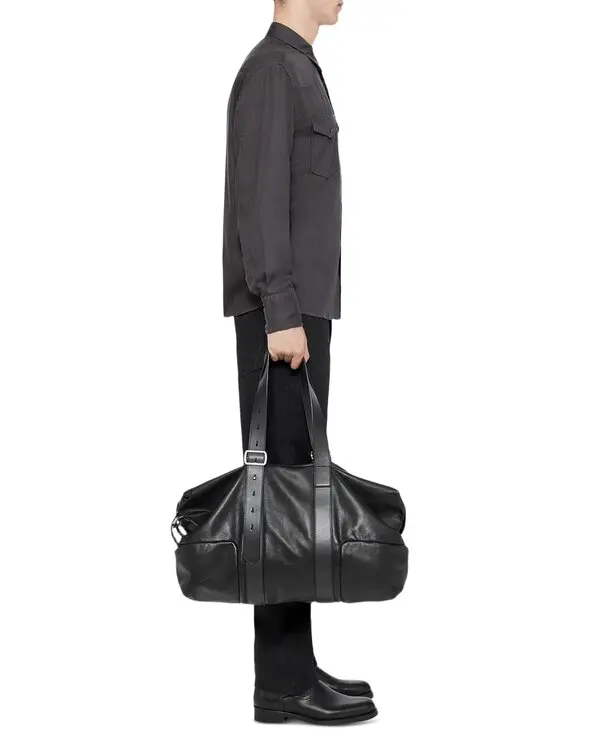 ALLSAINTS Hanway Western Point Collar Pocket Shirt - Anthracite Black