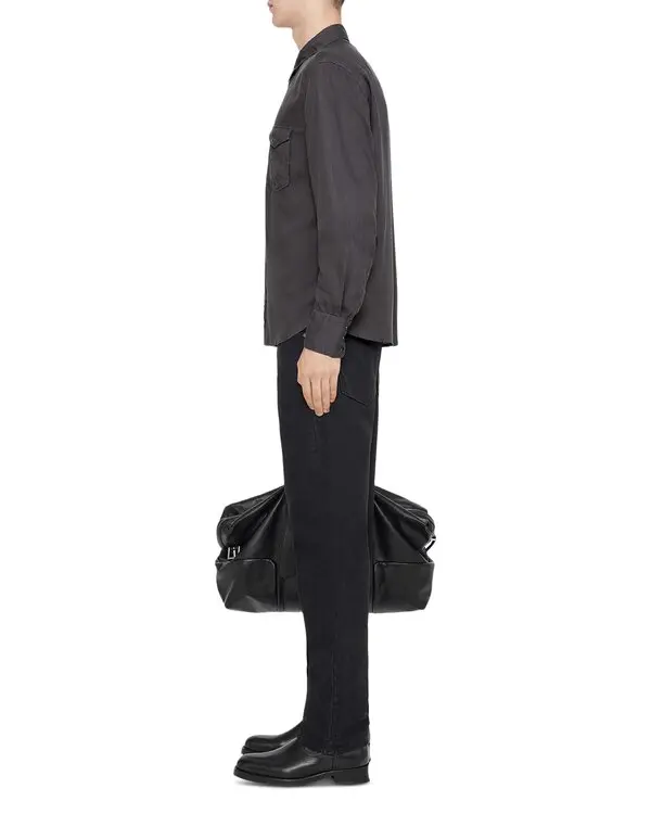 ALLSAINTS Hanway Western Point Collar Pocket Shirt - Anthracite Black