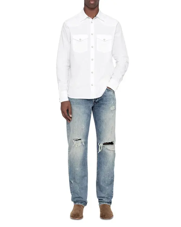 ALLSAINTS Kenil Cotton Pocket Western Shirt - White