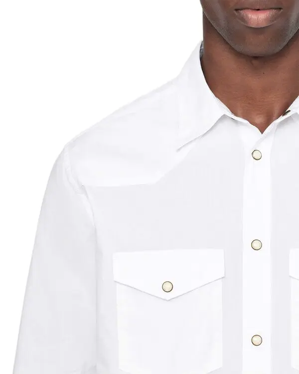 ALLSAINTS Kenil Cotton Pocket Western Shirt - White