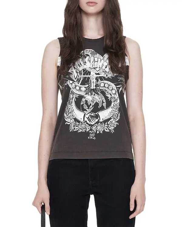 ALLSAINTS Jenny Cotton Graphic Tank Top