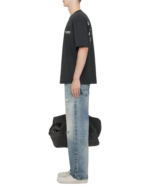 ALLSAINTS Shadow Logo Cotton Crewneck T-shirt - Washed Black