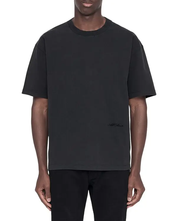ALLSAINTS Maddox Cotton Plain Jersey Crewneck T-shirt - Washed Black