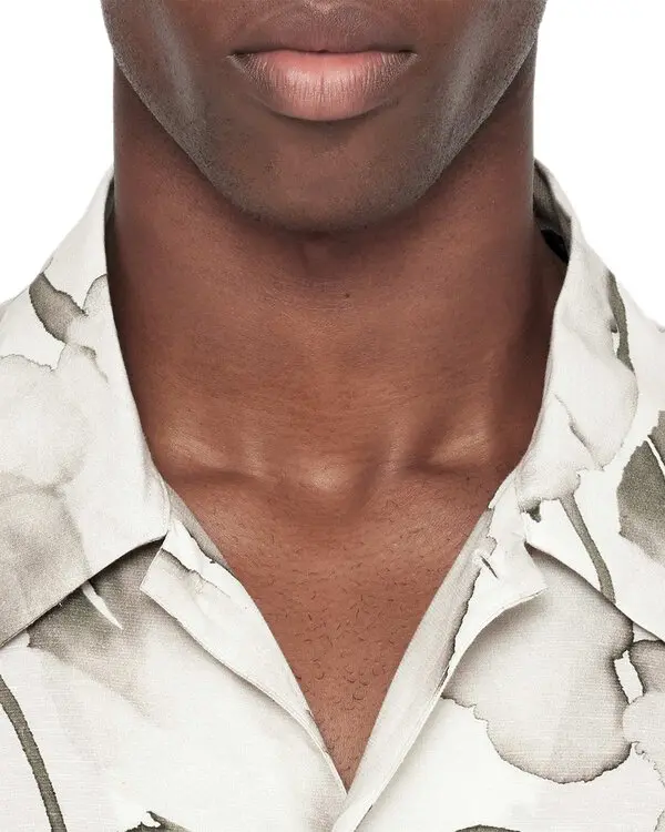 ALLSAINTS Tulip Short Sleeve Shirt - Ivory/grey
