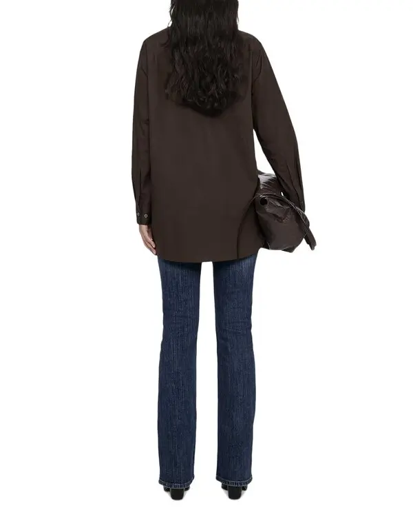 ALLSAINTS Kaia Cotton Oversized Shirt - Hazelnut Brown