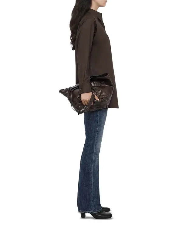 ALLSAINTS Kaia Cotton Oversized Shirt - Hazelnut Brown