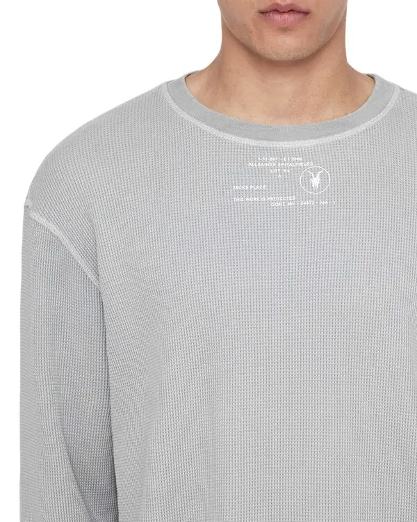 ALLSAINTS Raphy Cotton Waffle Logo Stamp Shirt