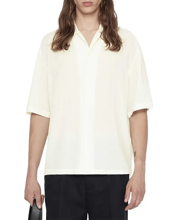 ALLSAINTS Archer Oversized Point Collar Shirt - White