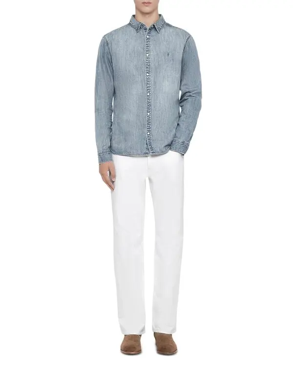 ALLSAINTS Gleason Casual Cotton Denim Shirt - Light Indigo