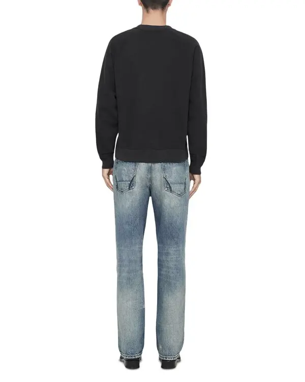 ALLSAINTS Harlow Cotton Ram Skull Crewneck Sweatshirt - Washed Black