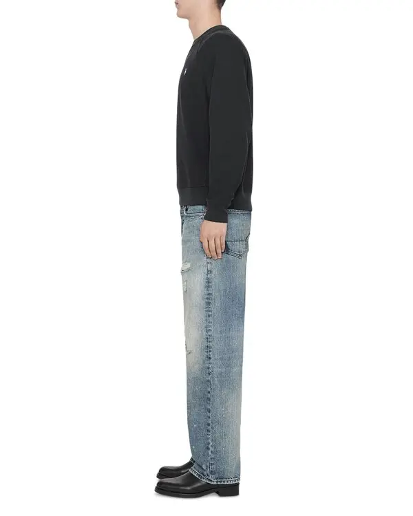 ALLSAINTS Harlow Cotton Ram Skull Crewneck Sweatshirt - Washed Black