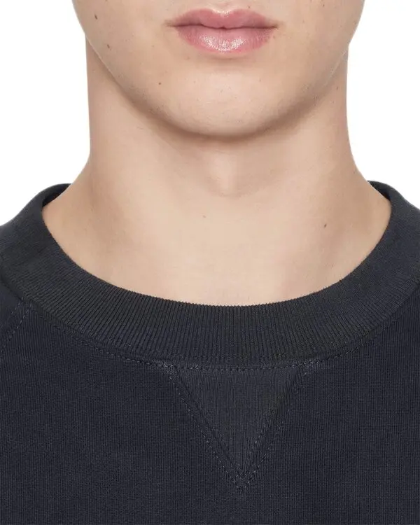 ALLSAINTS Harlow Cotton Ram Skull Crewneck Sweatshirt - Washed Black