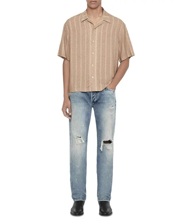 ALLSAINTS Quasar Short Sleeve Shirt - Camel/red