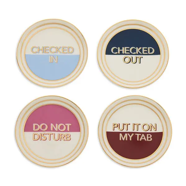 Jonathan Adler Hotel Saying Coasters, Set Of 4