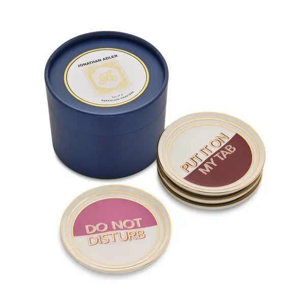 Jonathan Adler Hotel Saying Coasters, Set Of 4