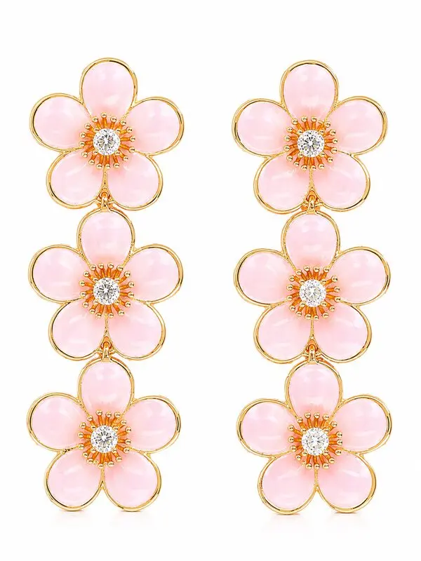 SELF-PORTRAIT Floral Drop Earrings
