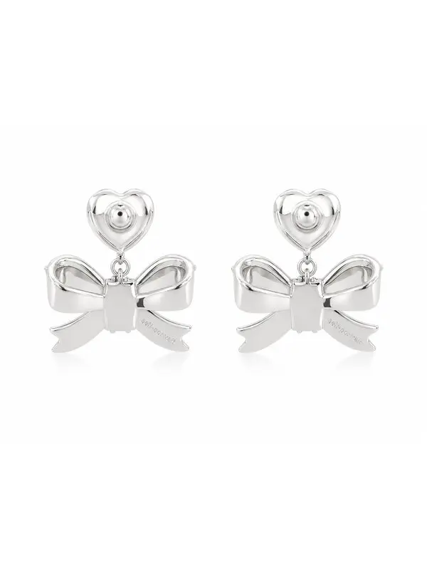 SELF-PORTRAIT Crystal Bow Drop Earrings