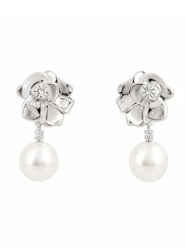 SELF-PORTRAIT Pearl And Crystal Earrings