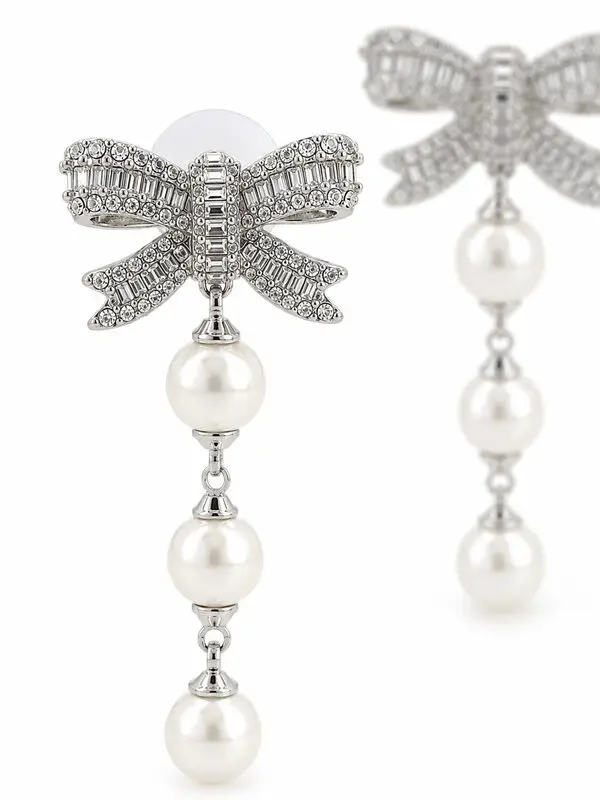 SELF-PORTRAIT Bow Pearl Drop Earrings