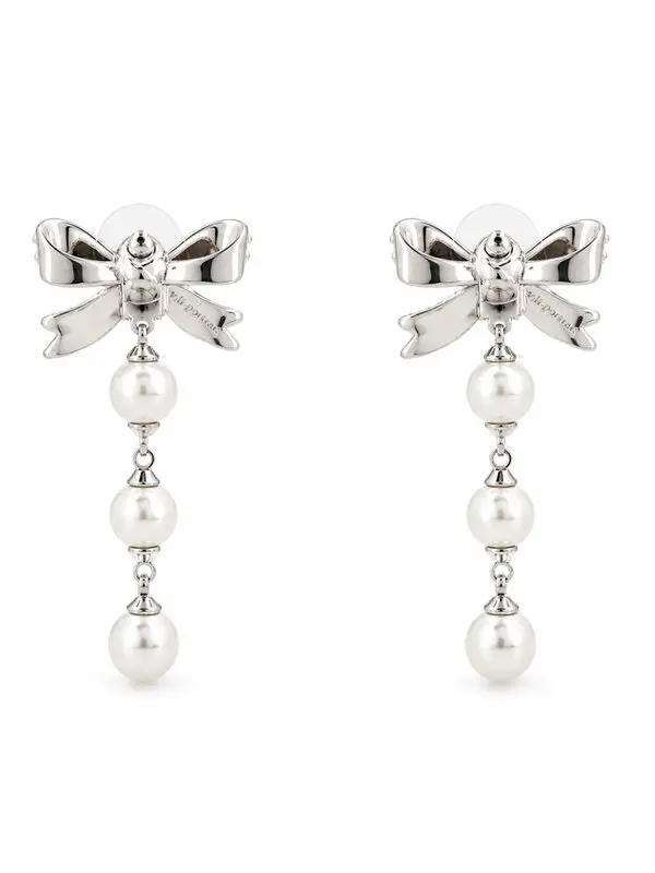 SELF-PORTRAIT Bow Pearl Drop Earrings