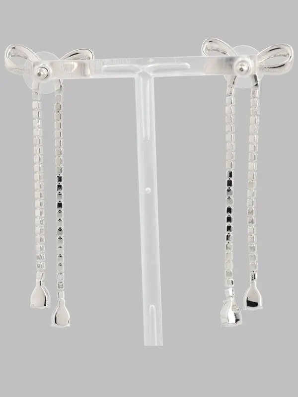 SELF-PORTRAIT Crystal Bow Drop Earrings