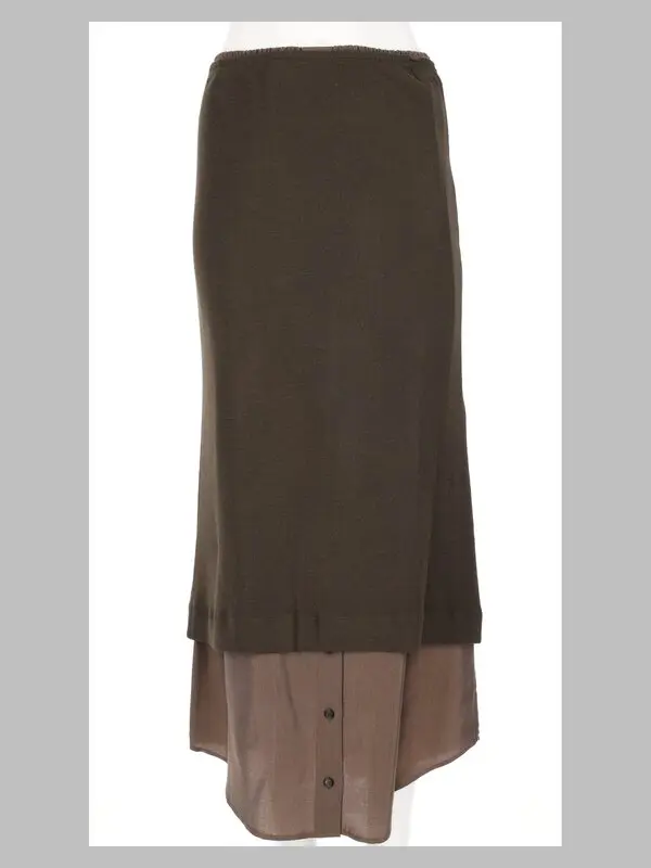 ALYSI Alesi Midi Skirt With Layered Effect - Brown