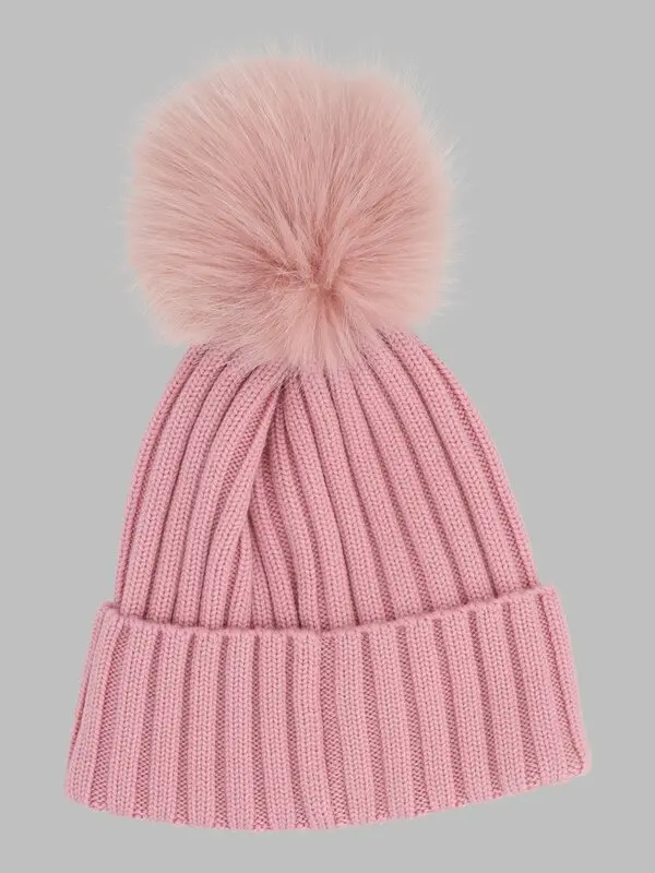 Moncler Wool Beanie With Pom Pom - Pink