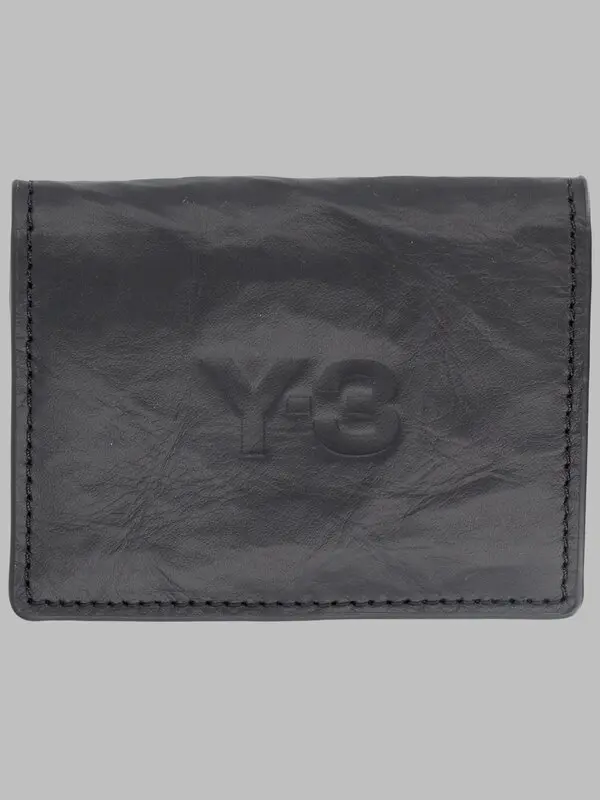 Y3 Portacarte In Pelle Con Logo