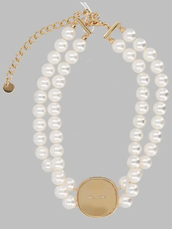 SELF-PORTRAIT Collana Girocollo Con Perle E Cristalli