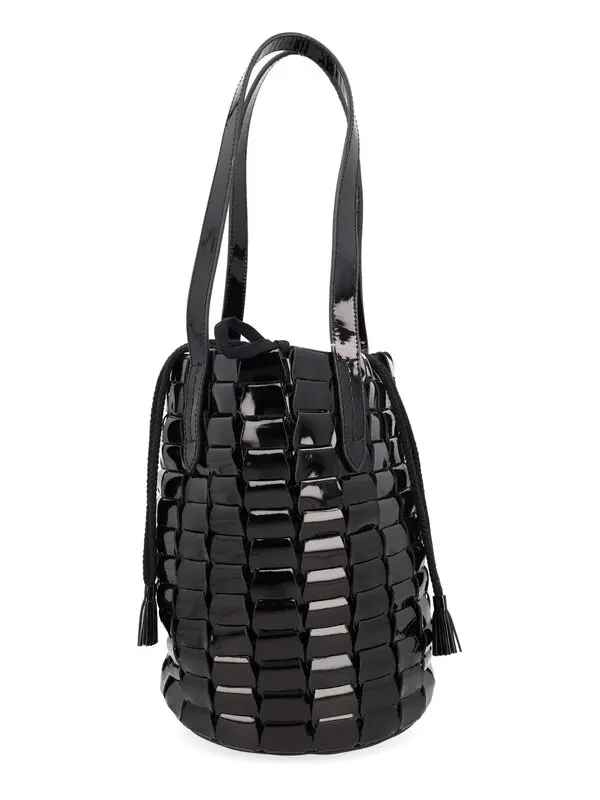 Dragon Diffusion Glossed Braided Leather Bucket Bag