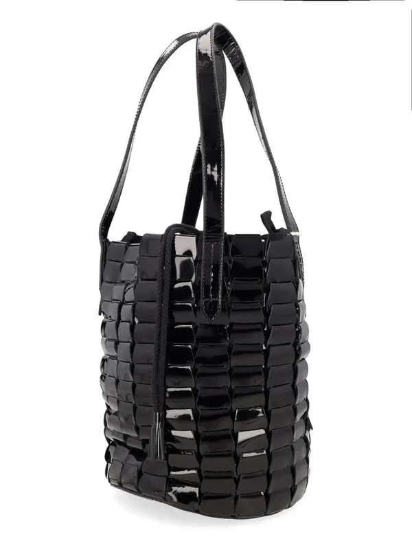 Dragon Diffusion Glossed Braided Leather Bucket Bag