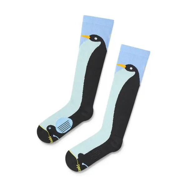 SEMIBOLD Blue / Black Merino Wool Knee Compression Socks Star Penguin