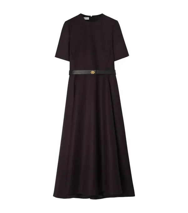 Burberry Wool Check Midi Dress