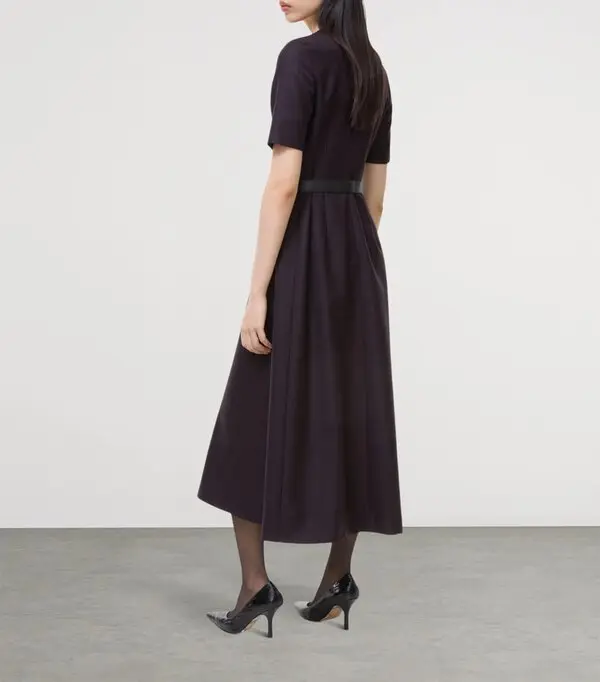 Burberry Wool Check Midi Dress