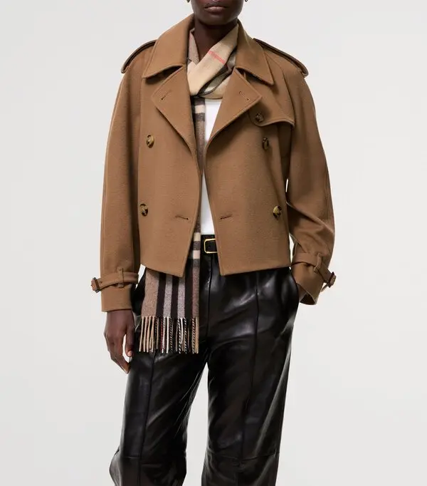 Burberry Cashmere Mayfair Cropped Trench Jacket