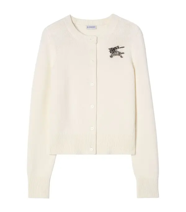 Burberry Wool-cashmere Cardigan - White