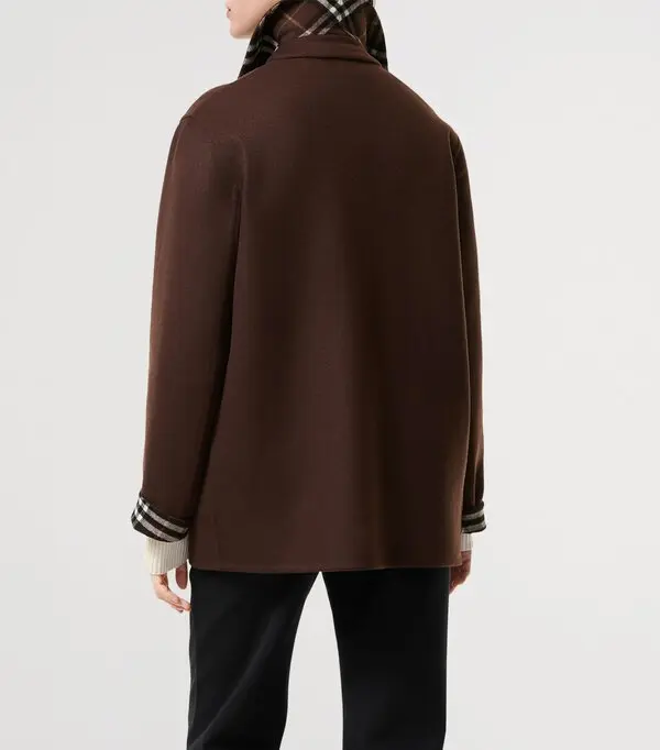 Burberry Wool Shirt Jacket With Check Lining
