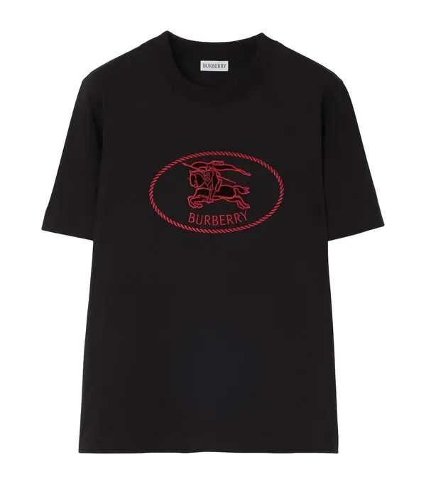 Burberry Cotton Embroidered Equestrian Knight Design T-shirt
